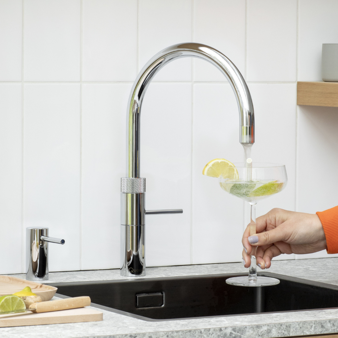 Kokendwaterkraan van Quooker in chrome